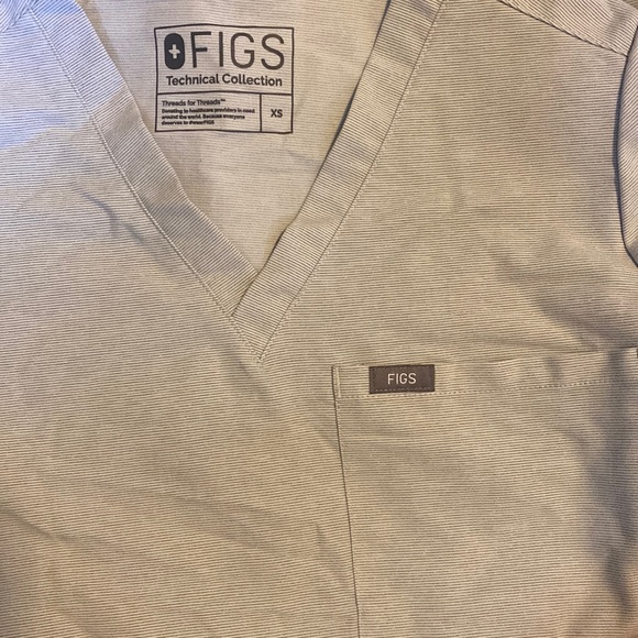 Figs | Tops | Brand New Figs Scrub Top Color Is Cement Its A White And ...
